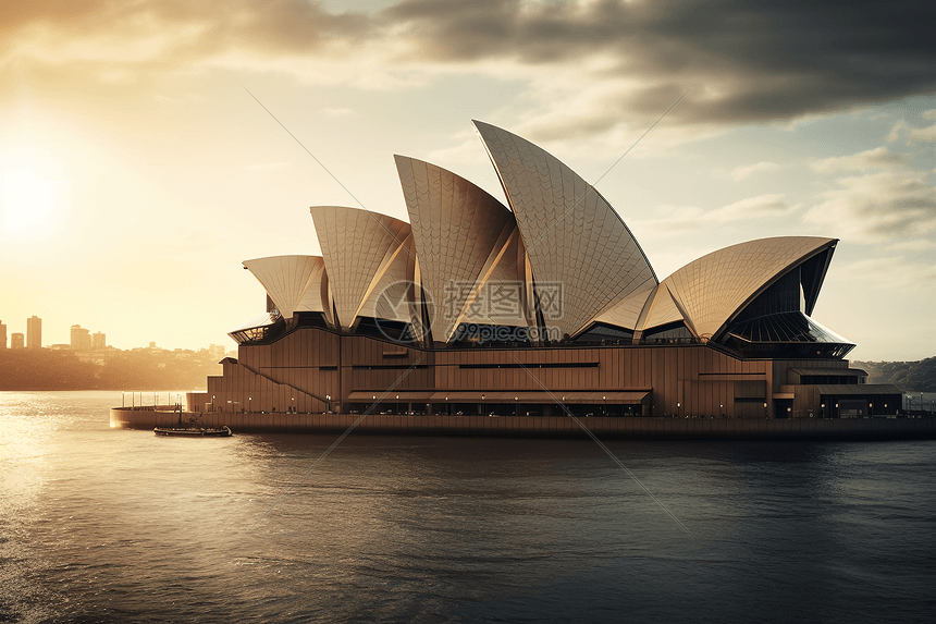 远处的歌剧院高清图片下载-正版图片600109889-摄图网