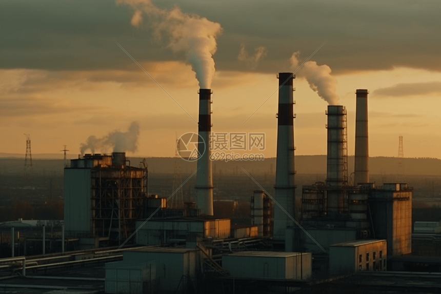 工厂的工业烟囱高清图片下载-正版图片600112171-摄图网