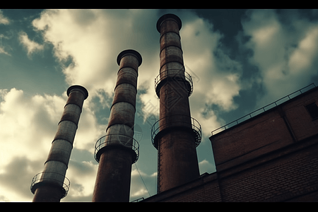 工业烟囱仰视图高清图片下载-正版图片600112172-摄图网