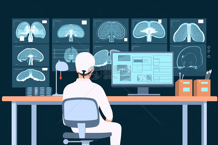 神经科室里的医生插画图片下载-正版图片600112398-摄图网