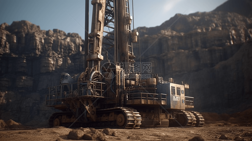 矿山钻机工作的场景图片素材-正版创意图片600113376-摄图网