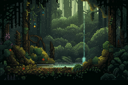 像素艺术自然场景插画图片下载-正版图片600114044-摄图网