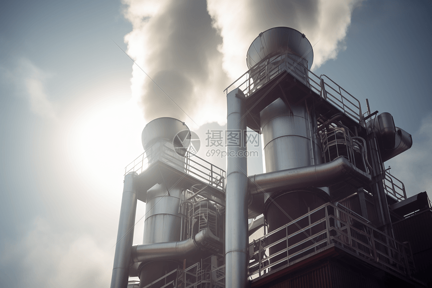 工厂排气烟囱高清图片下载-正版图片600114100-摄图网