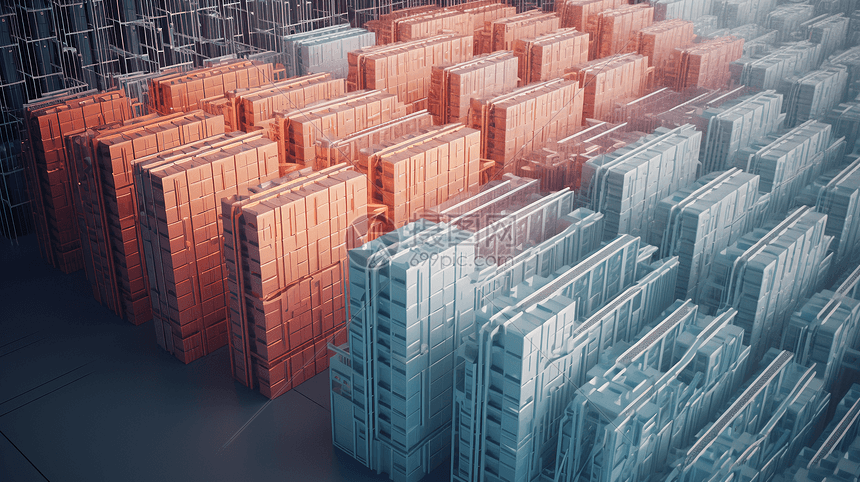 3D硬盘高耸墙抽象概念图图片素材-正版创意图片600115895-摄图网