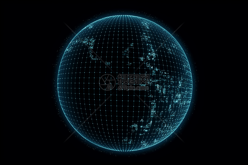 二进制代码行组成的地球仪图片素材-正版创意图片600117532-摄图网