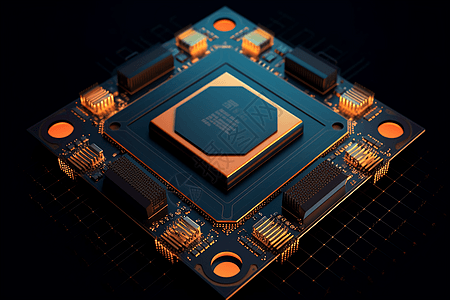 与PCB上的其他芯片集成的FPGA图片素材-正版创意图片600117553-摄图网