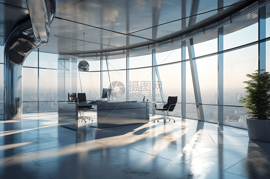 大落地窗办公室图片素材-正版创意图片600117901-摄图网