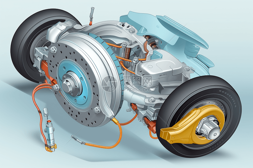 汽车制动系统的3D模型图片素材-正版创意图片600119107-摄图网