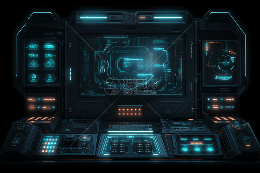 科技感全息控制台图片素材-正版创意图片600119711-摄图网