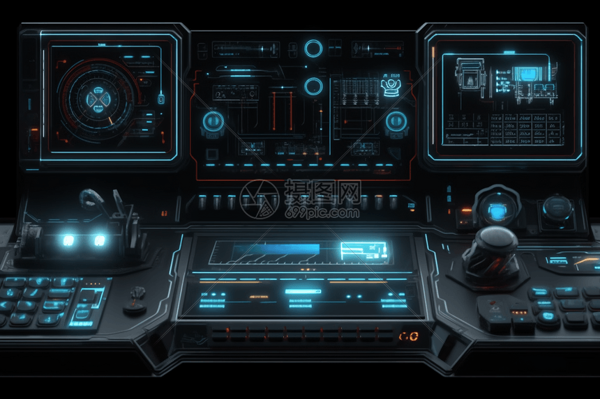 未来派智能全息控制台图片素材-正版创意图片600119712-摄图网