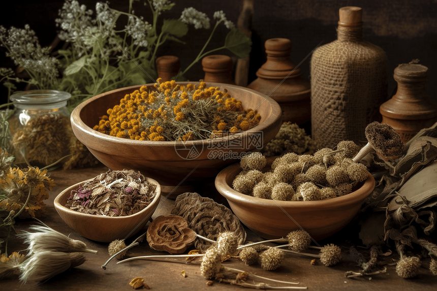 草药研磨场景高清图片下载-正版图片600120427-摄图网