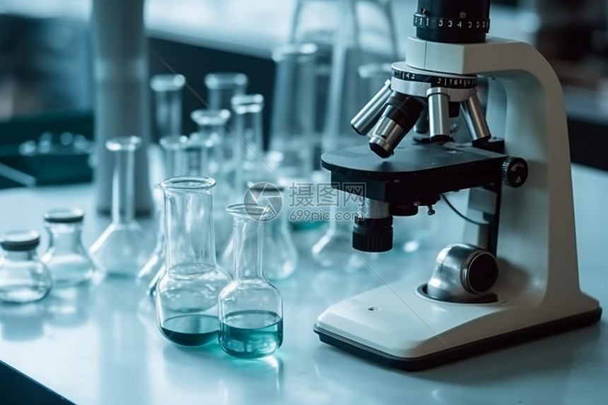 实验室玻璃器皿显微镜高清图片下载-正版图片600123976-摄图网