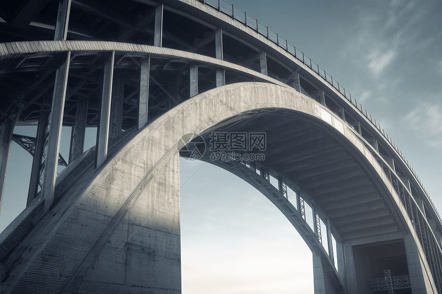 在建拱桥支撑视图插画图片下载-正版图片600125290-摄图网