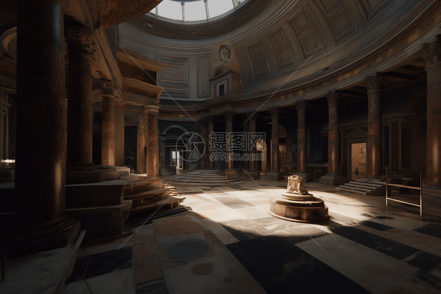 通过VR屏幕探索历史展馆图片素材-正版创意图片600125792-摄图网