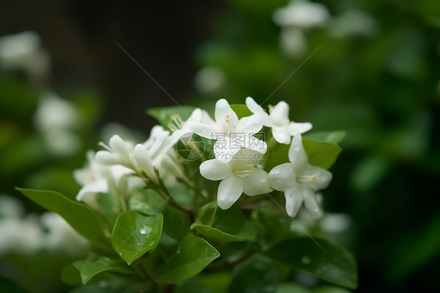 花园中白色茉莉花高清图片下载-正版图片600130955-摄图网