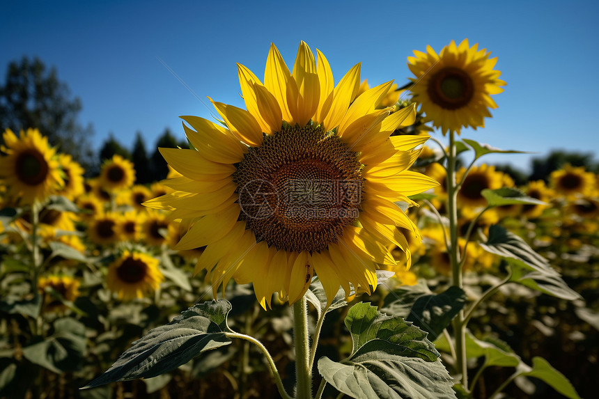 蓝天下的向日葵高清图片下载-正版图片600131611-摄图网
