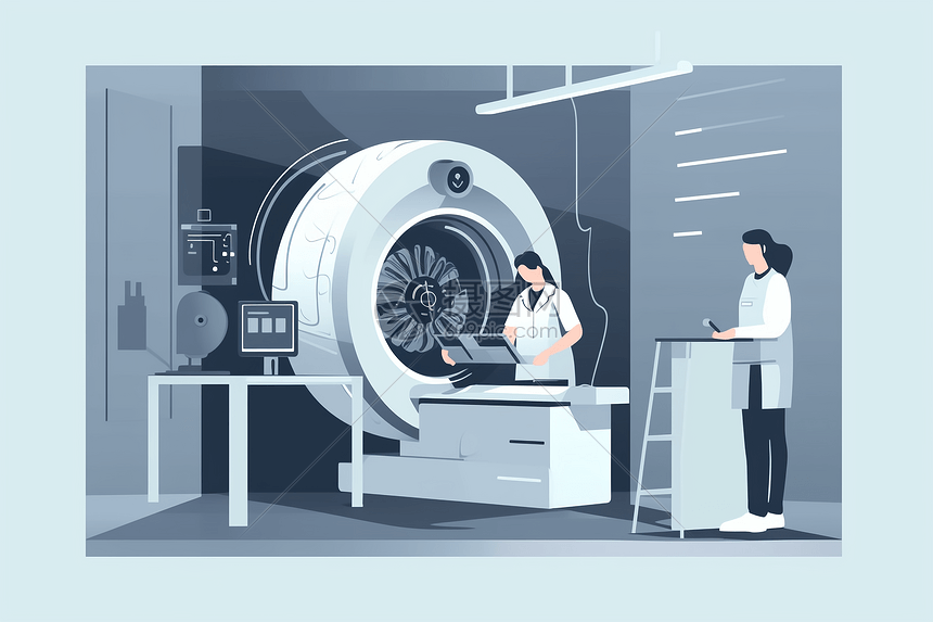 医生在检查患者的CT扫描诊断插画图片下载-正版图片600133881-摄图网