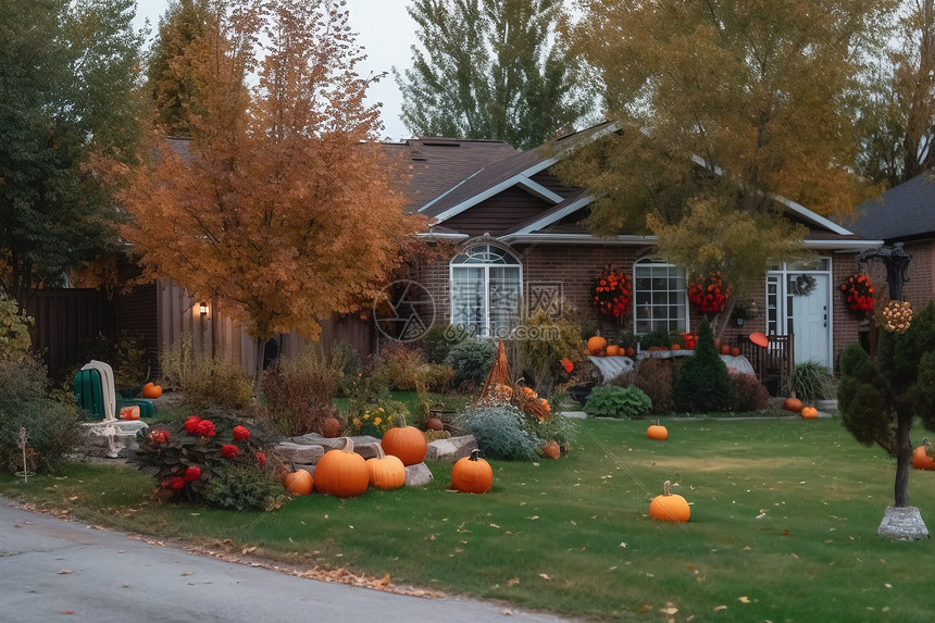 万圣节家里的装饰高清图片下载-正版图片600133939-摄图网