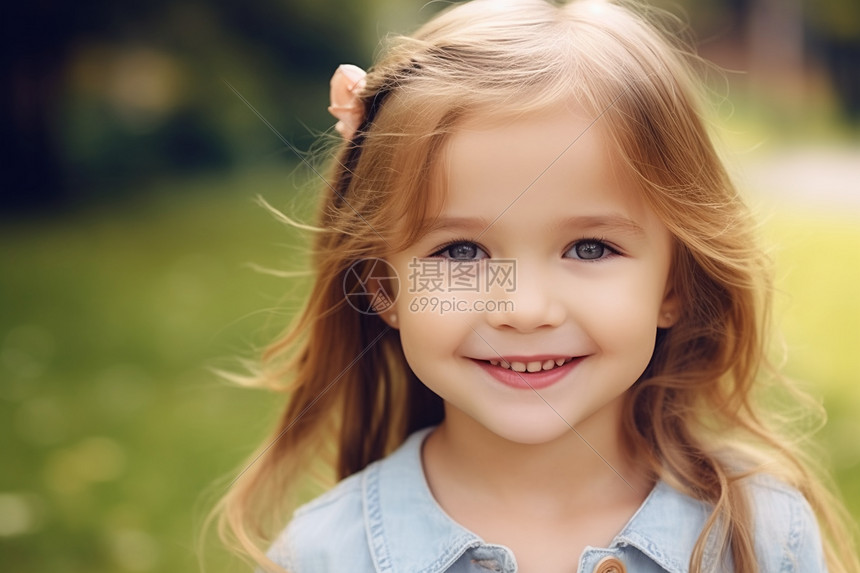 可爱微笑的小女孩高清图片下载-正版图片600135758-摄图网