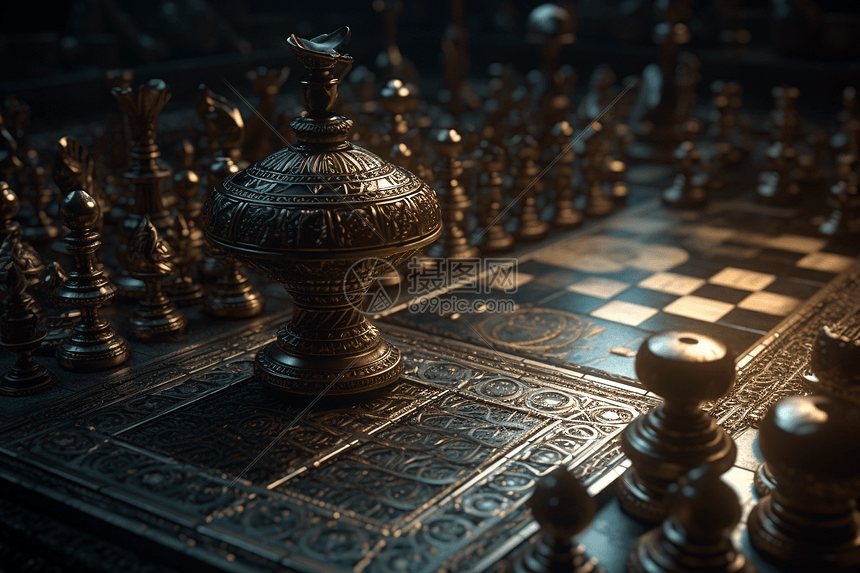 棋盘和棋子的独特布局图片图片素材-正版创意图片600136375-摄图网
