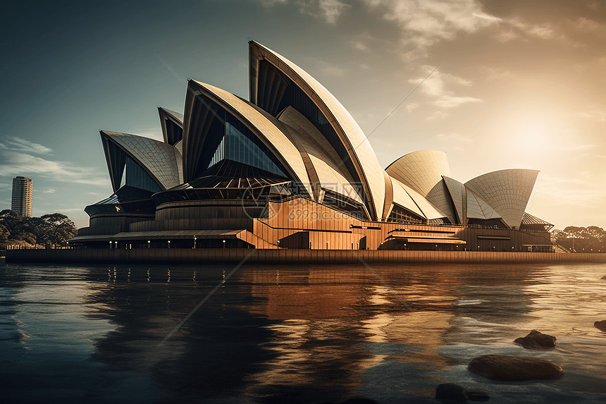 岸边的歌剧院高清图片下载-正版图片600136646-摄图网