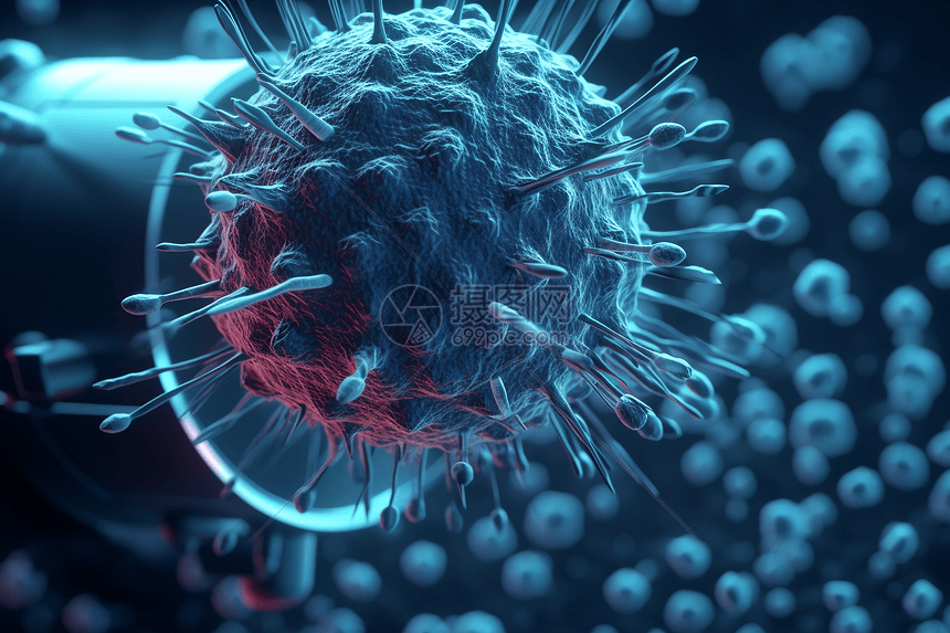 显微镜下放大的病毒细菌插画图片下载-正版图片600137332-摄图网