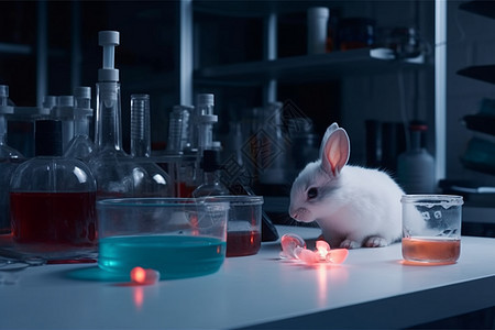 实验室的小白兔科学实验高清图片下载-正版图片600137833-摄图网
