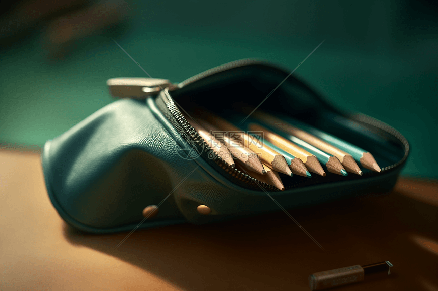 装满钢笔和铅笔的笔袋图片高清图片下载-正版图片600139464-摄图网