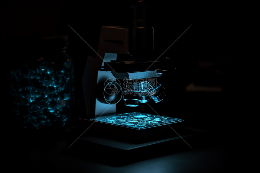 显微镜观察生物标本3D概念图图片素材-正版创意图片600139535-摄图网