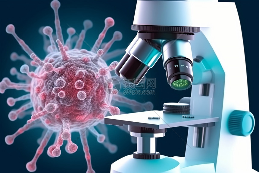 显微镜查看细菌病毒图片素材-正版创意图片600146711-摄图网