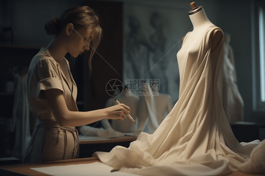 设计师设计礼服高清图片下载-正版图片600147170-摄图网