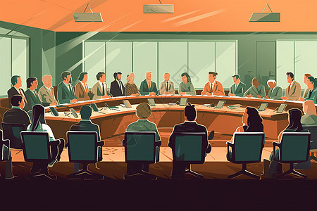 专家小组会议插画图片下载-正版图片600160503-摄图网