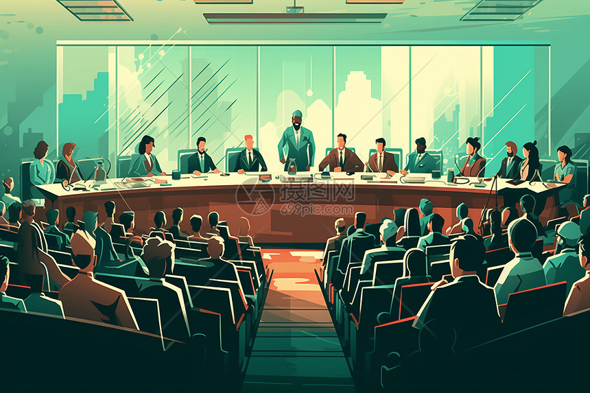 专家小组会议插画图片下载-正版图片600160503-摄图网