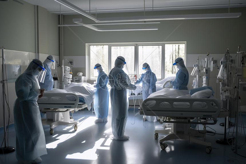 医护人员在ICU抢救病人高清图片下载-正版图片600161575-摄图网
