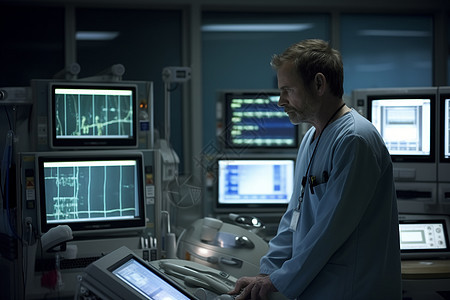 医生站在ICU病房仪器前面高清图片下载-正版图片600162620-摄图网