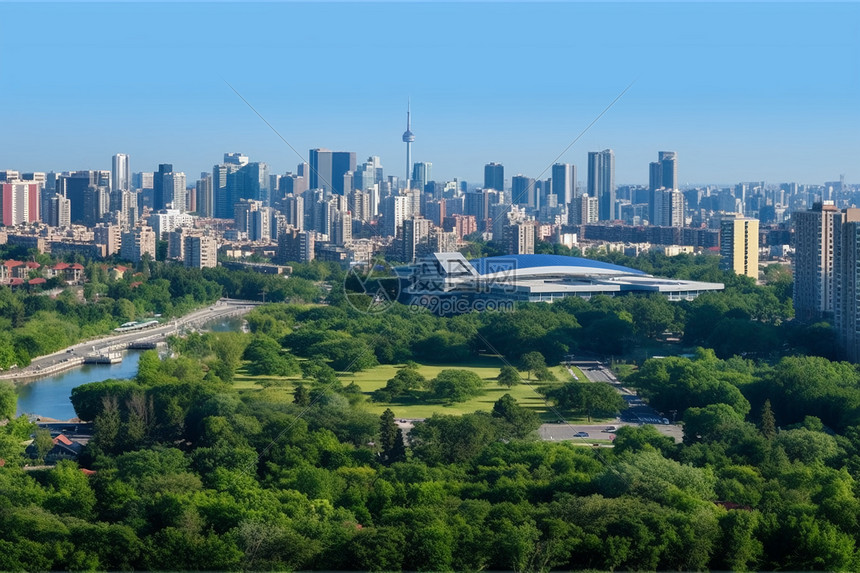 城市的建筑和自然景观高清图片下载-正版图片600165377-摄图网