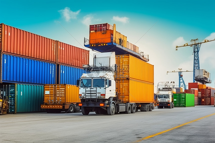 集装箱装卸车高清图片下载-正版图片600168234-摄图网