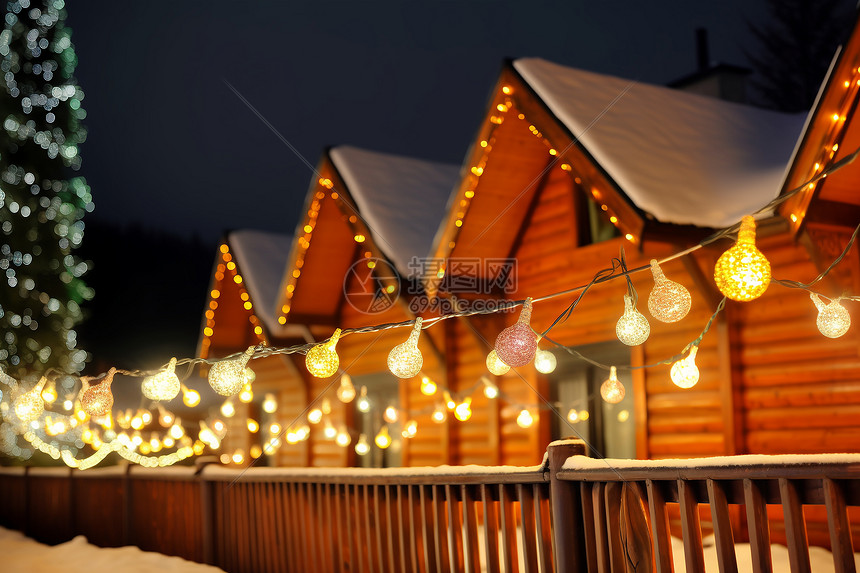 圣诞节前夕的灯高清图片下载-正版图片600173748-摄图网