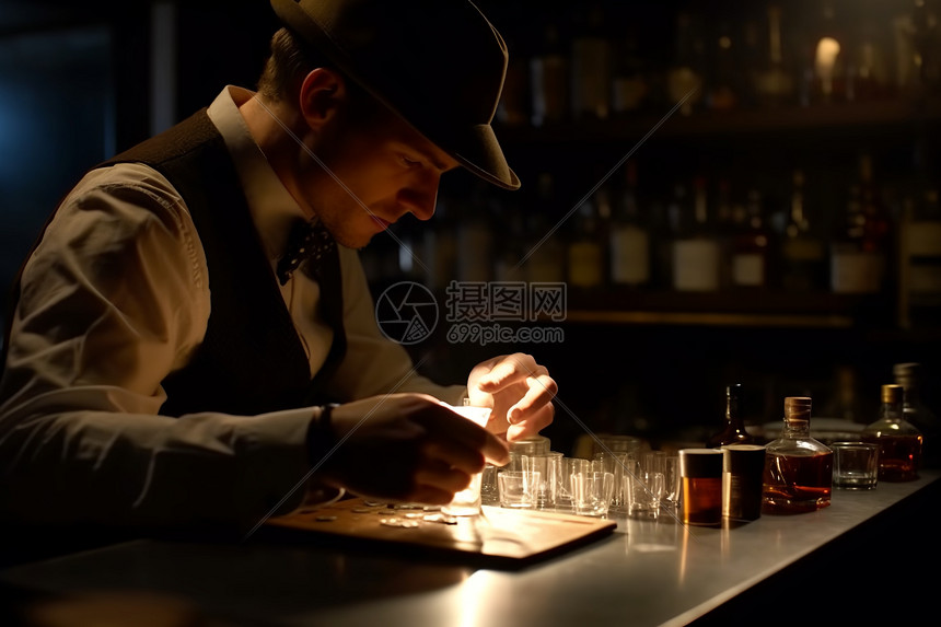 酒吧的调酒师高清图片下载-正版图片600174392-摄图网