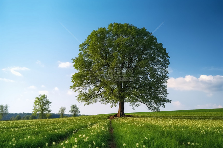 户外天空下的大树高清图片下载-正版图片600174546-摄图网