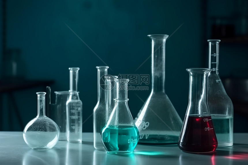 实验室玻璃器皿布置高清图片下载-正版图片600175817-摄图网
