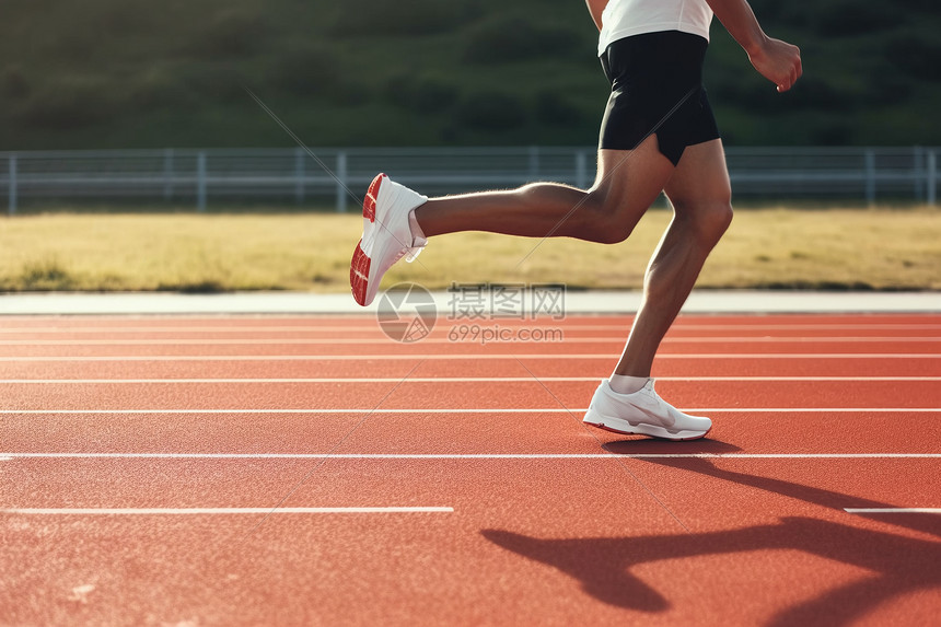 男子跑道上奔跑高清图片下载-正版图片600176162-摄图网
