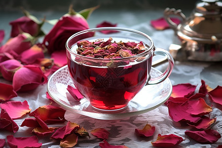 玫瑰花和玫瑰花茶高清图片下载 正版图片600180354 摄图网