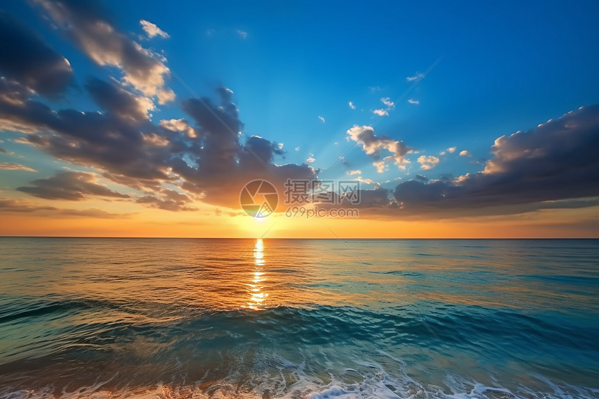 从海平面升起的太阳高清图片下载-正版图片600180831-摄图网