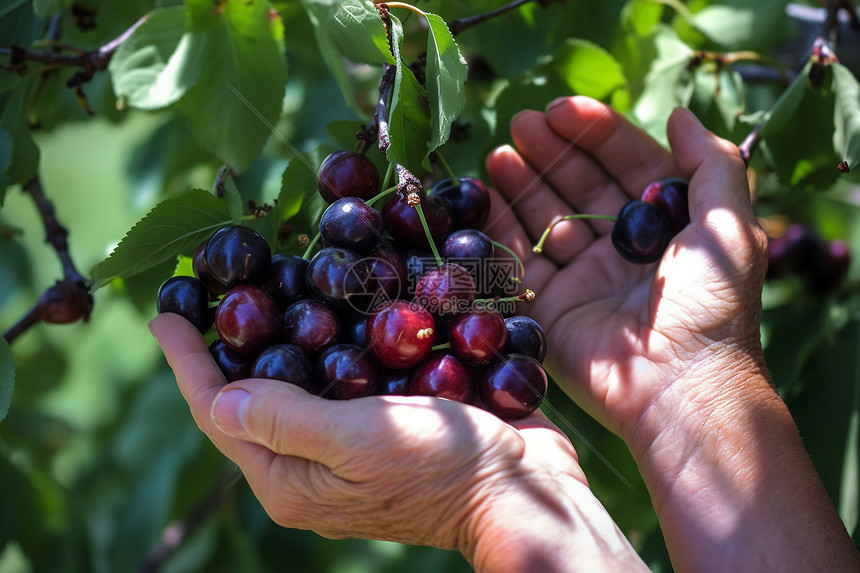 果园里的樱桃高清图片下载-正版图片600183332-摄图网