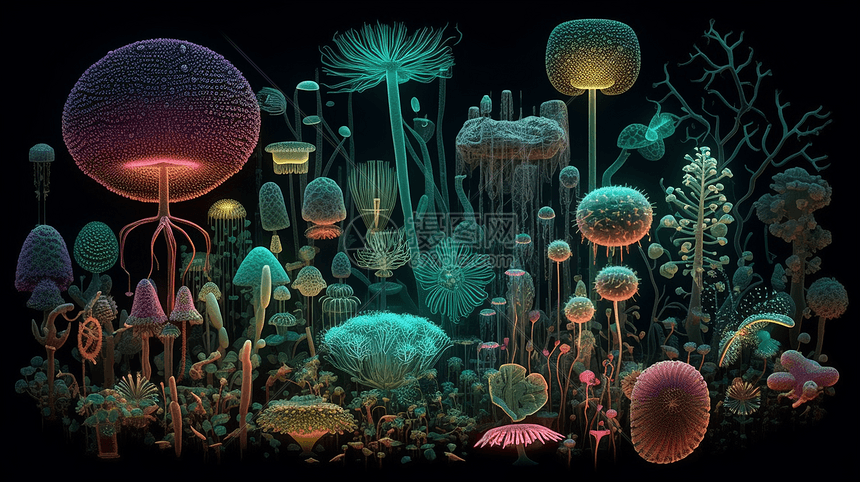 显微镜下的微生物插画图片下载-正版图片600184714-摄图网