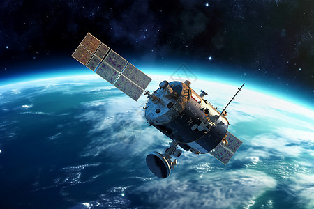 绕着地球飞行的卫星高清图片下载-正版图片600184857-摄图网