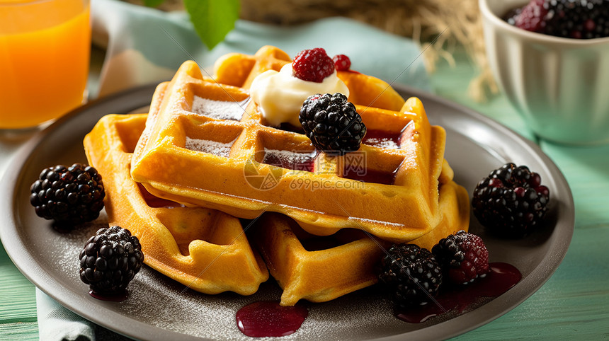 华夫饼高清图片下载-正版图片600187984-摄图网