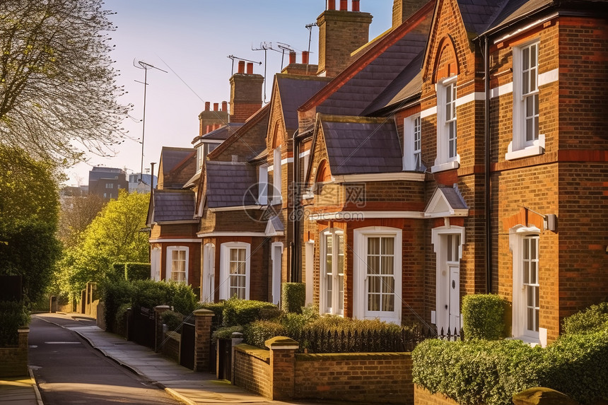 典型的英伦风建筑高清图片下载-正版图片600188524-摄图网