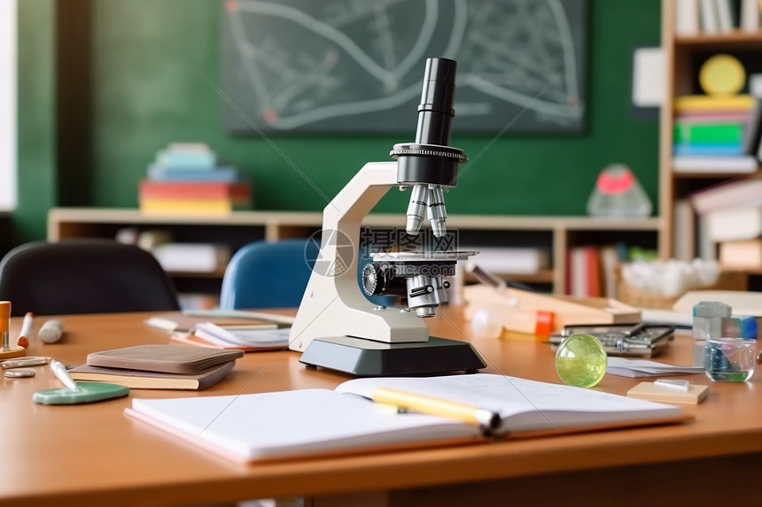 桌子上的显微镜高清图片下载-正版图片600188562-摄图网